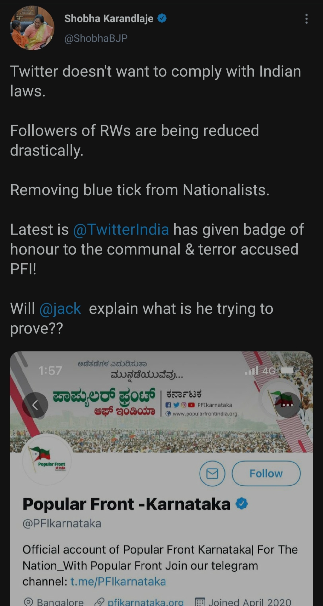 Days after PFI’s 80 G registration is cancelled by GOI, Twitter gives ...