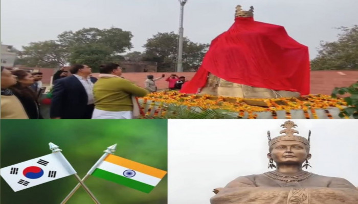 Bronze statue of Korean Queen Heo Hwang-ok unveiled in Ayodhya ...